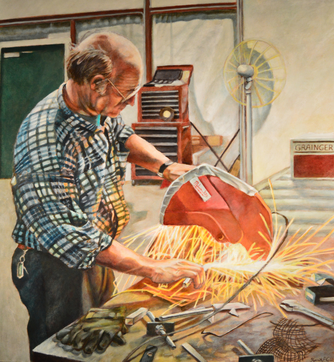 "Gloves Off" (Original art by Kenneth P. Cobb)