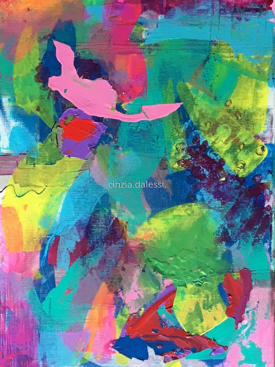 "Collage with paint" (Original art by Cinzia Dalessi)
