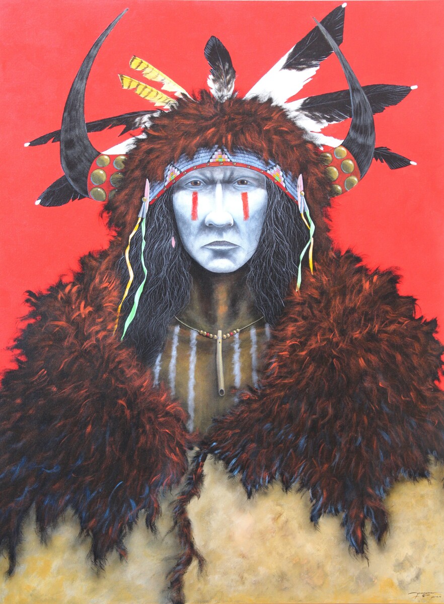"PREPARING TO CALL THE THUNDER" (Original art by Yellowman Fine Art)
